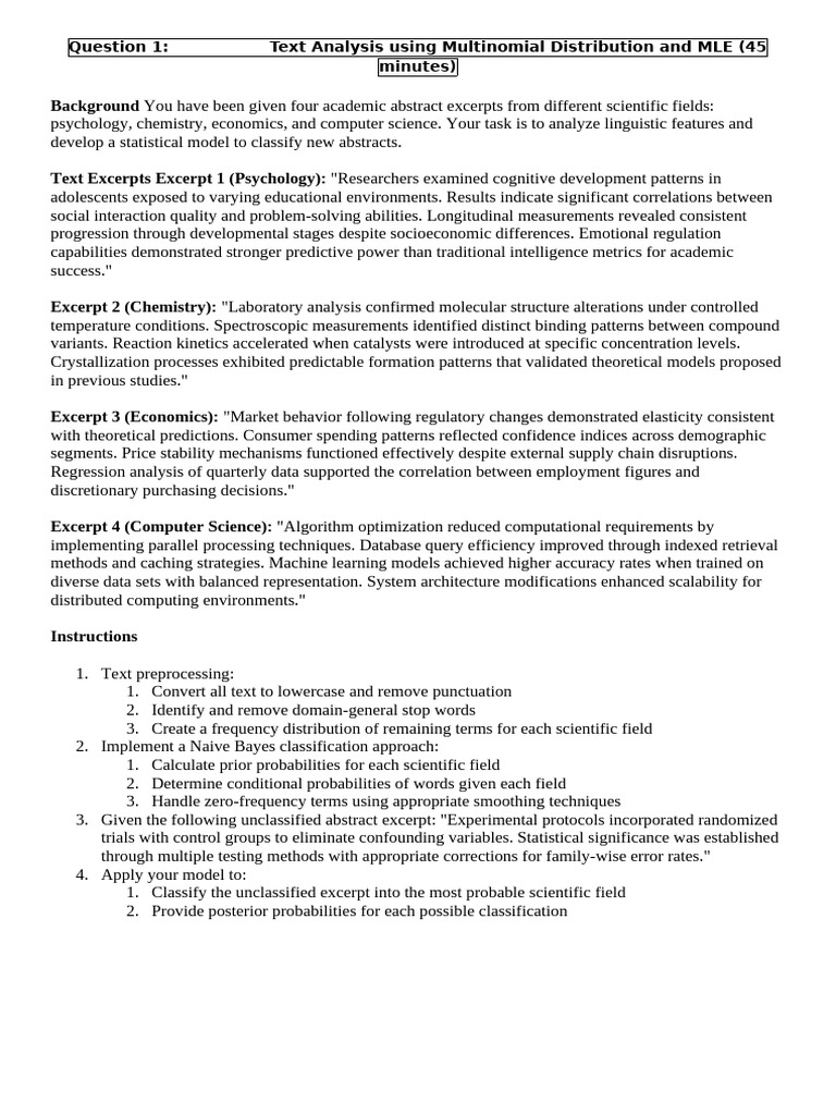 Final Exam | PDF | Statistics | Computer Science