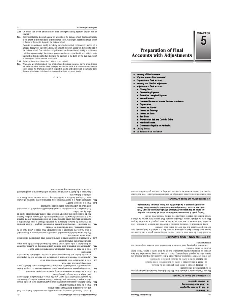 Chapter_5_Preparation_of_Final_Accounts - Booklet | PDF | Debits And Credits | Expense