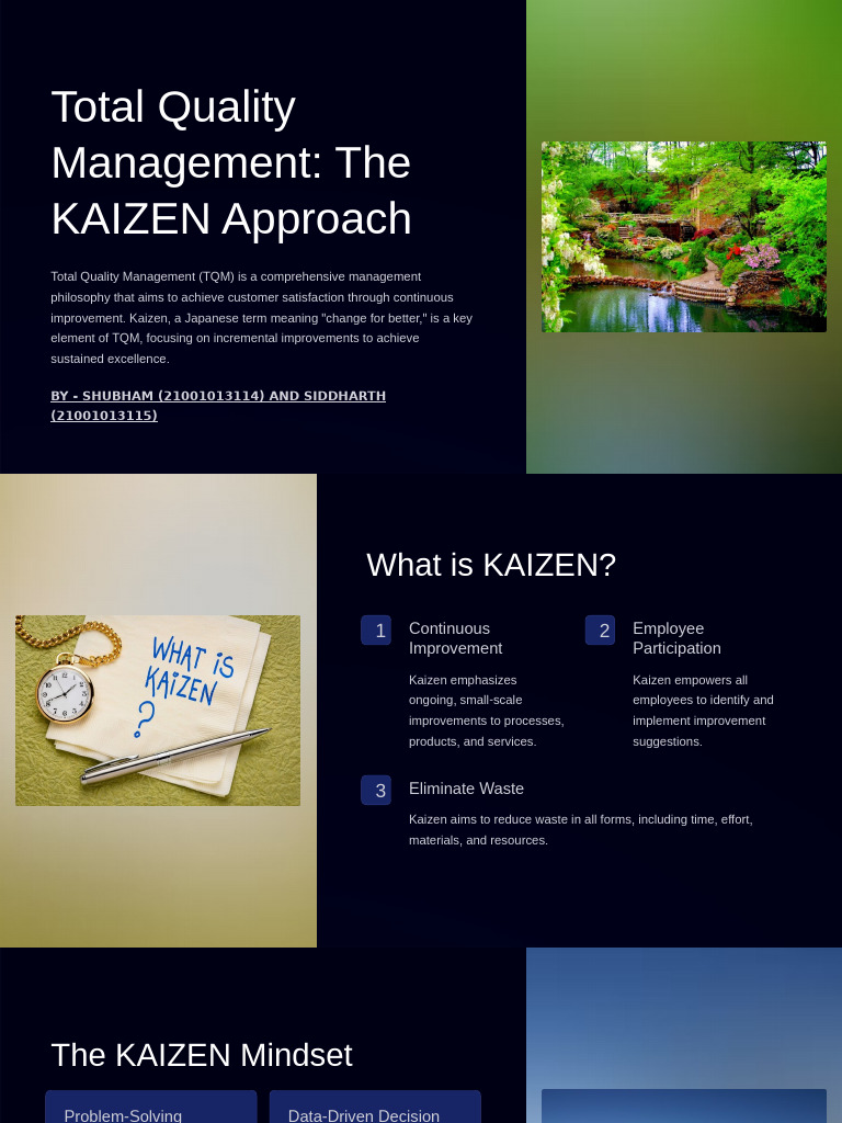 Total Quality Management The KAIZEN Approach | PDF | Quality Management ...