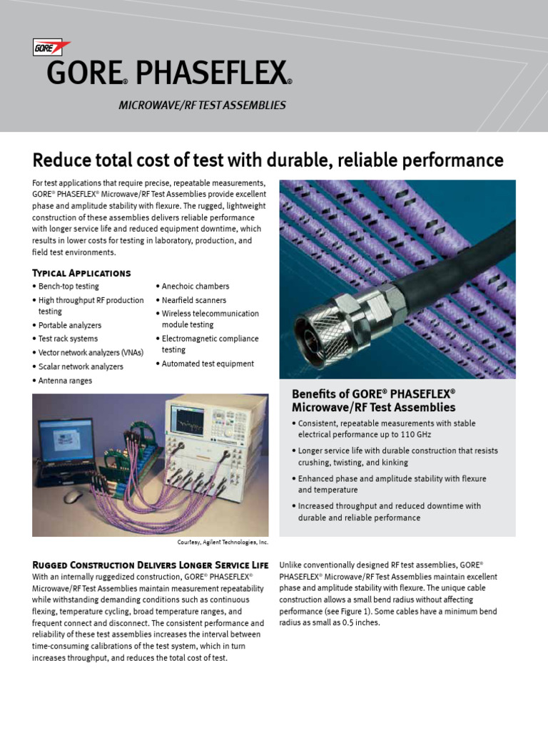 GORE® PHASEFLEX® RF Test Assemblies | PDF | Electrical Engineering ...