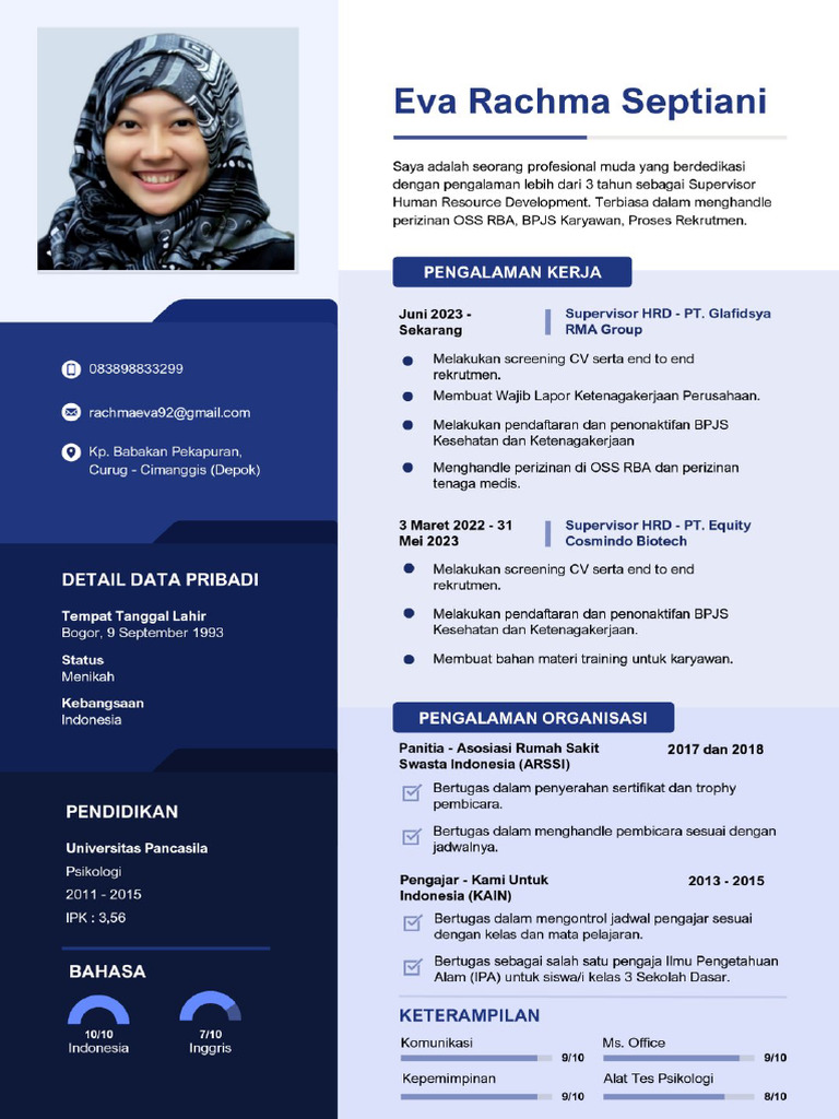 CV Eva Rachma | PDF