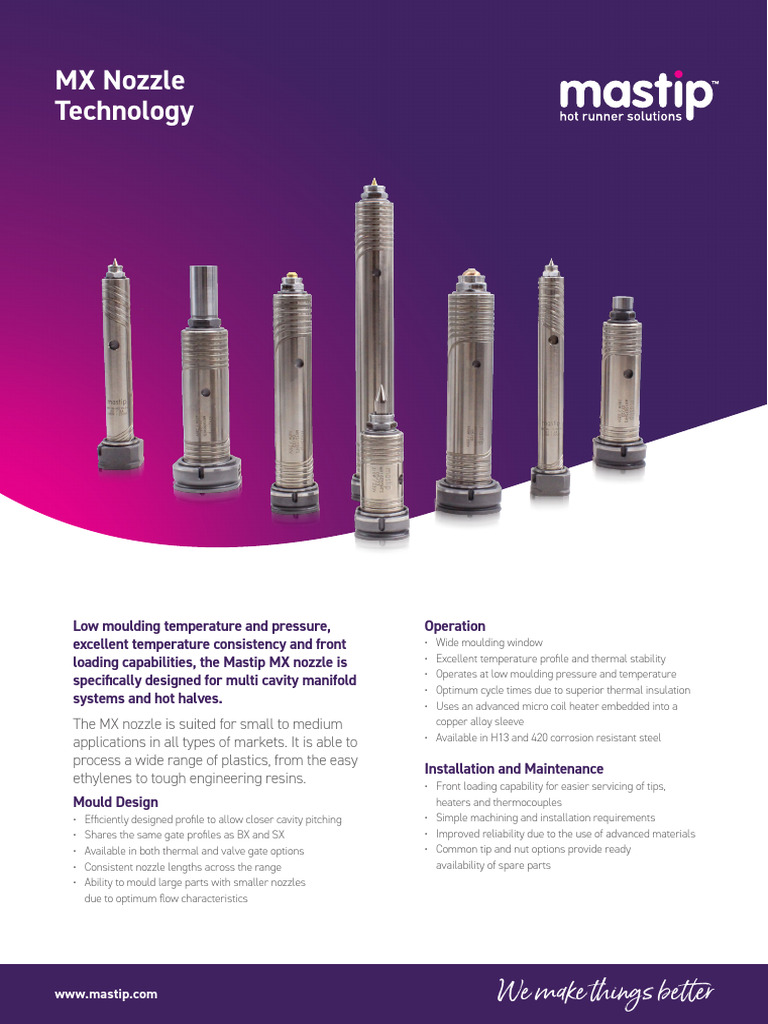 MX Nozzle Specification Sheet | PDF | Thermocouple | Mechanical Engineering