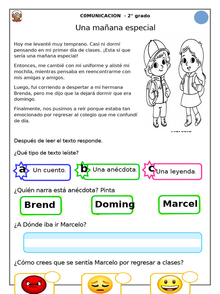 25-17-03 - Ficha - Leemos Una Anecdota. | PDF