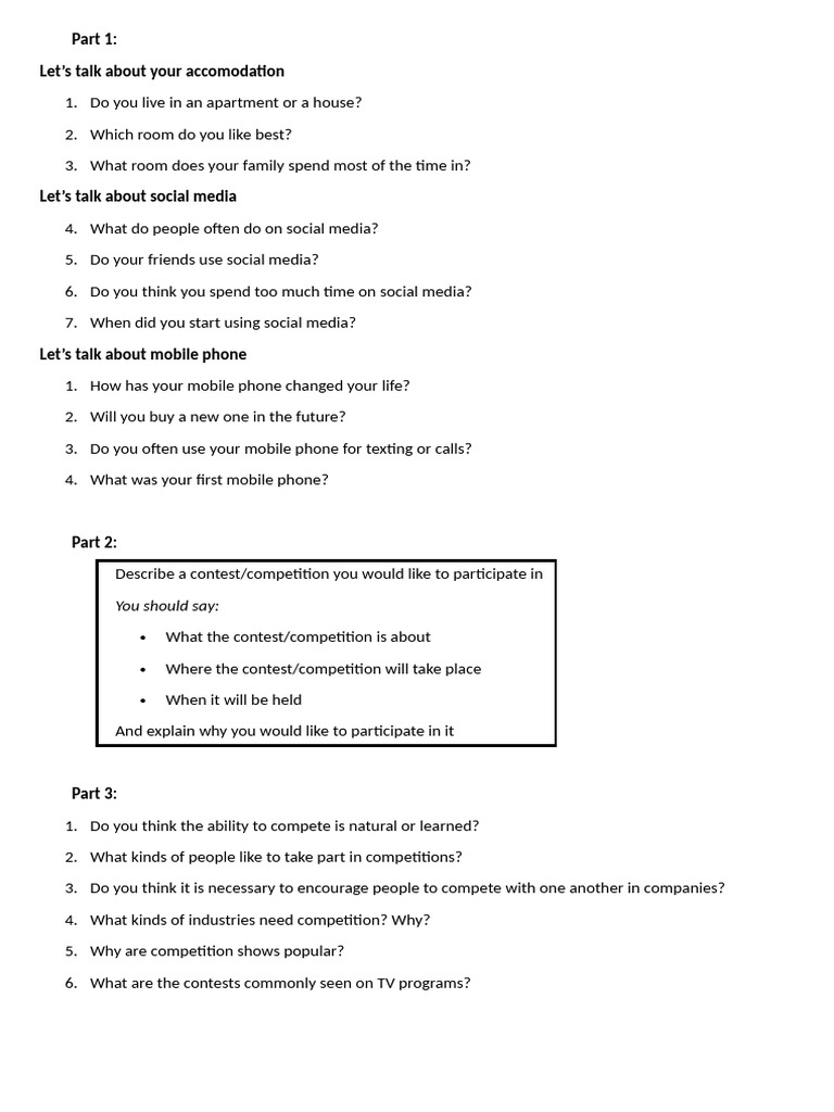 Speaking Mock Test Evaluation Guide | PDF | Fluency | Speech