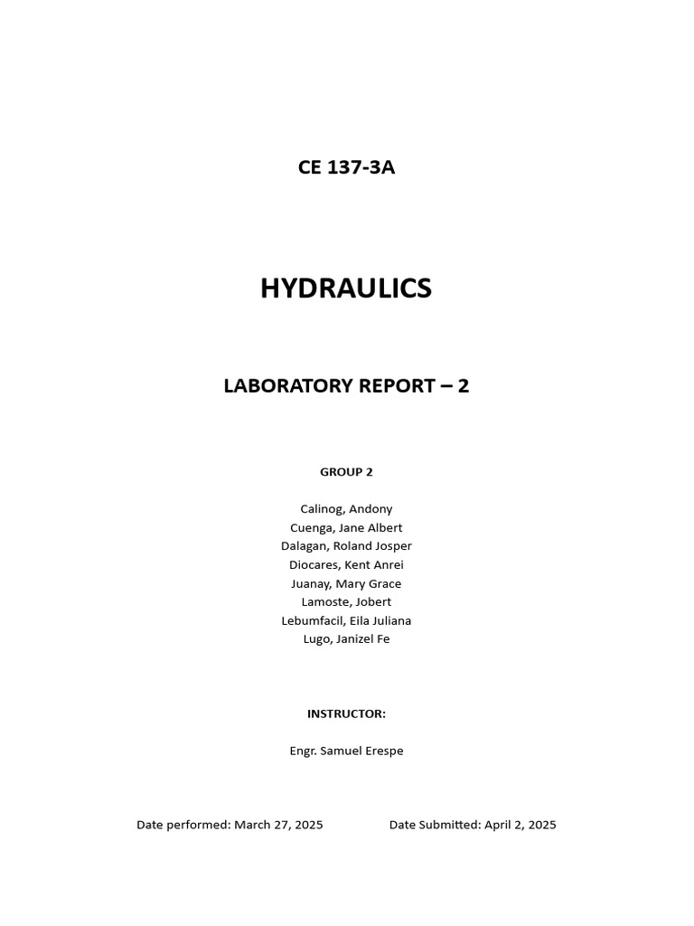 Orifice and Jet Flow Experiment Report | PDF | Flow Measurement ...