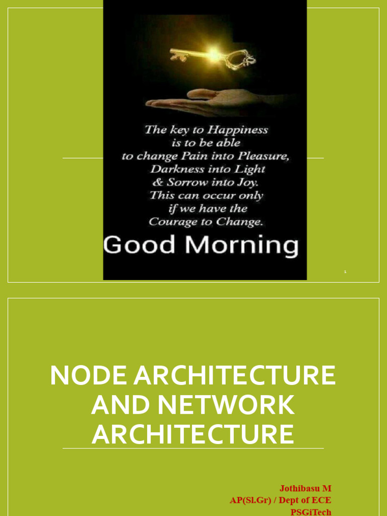 Node and Network Architecture.pptx | PDF | Wireless Sensor Network | Microcontroller
