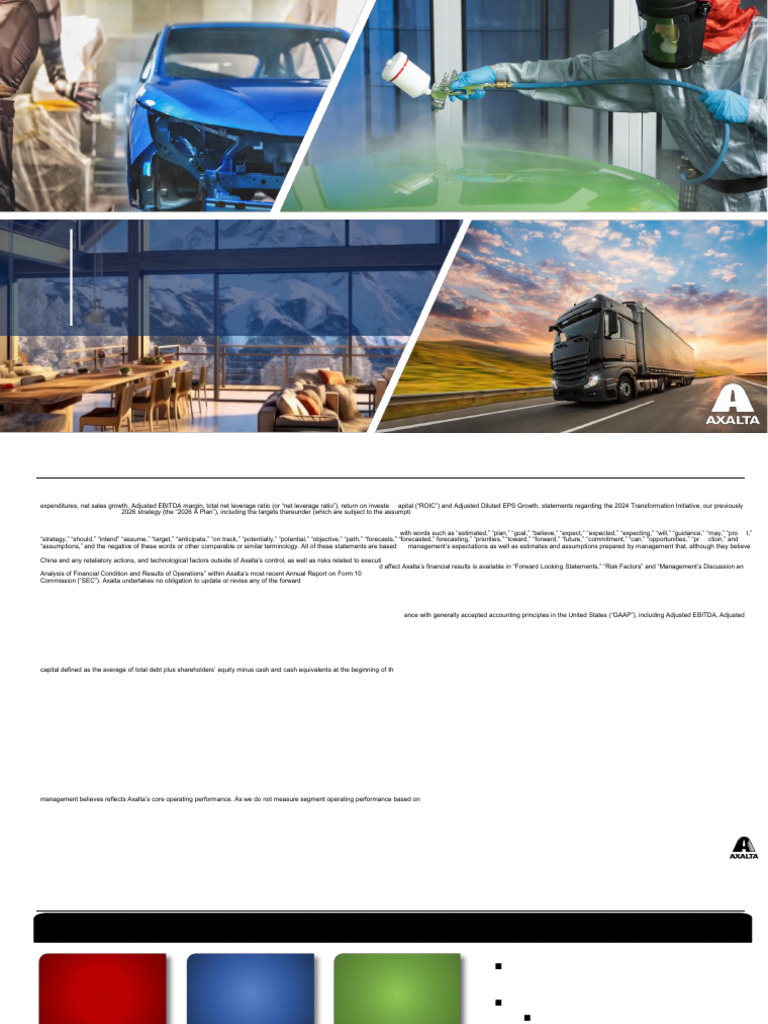 Axalta 2024 Annual Financial Results | PDF | Leverage (Finance) | Free ...