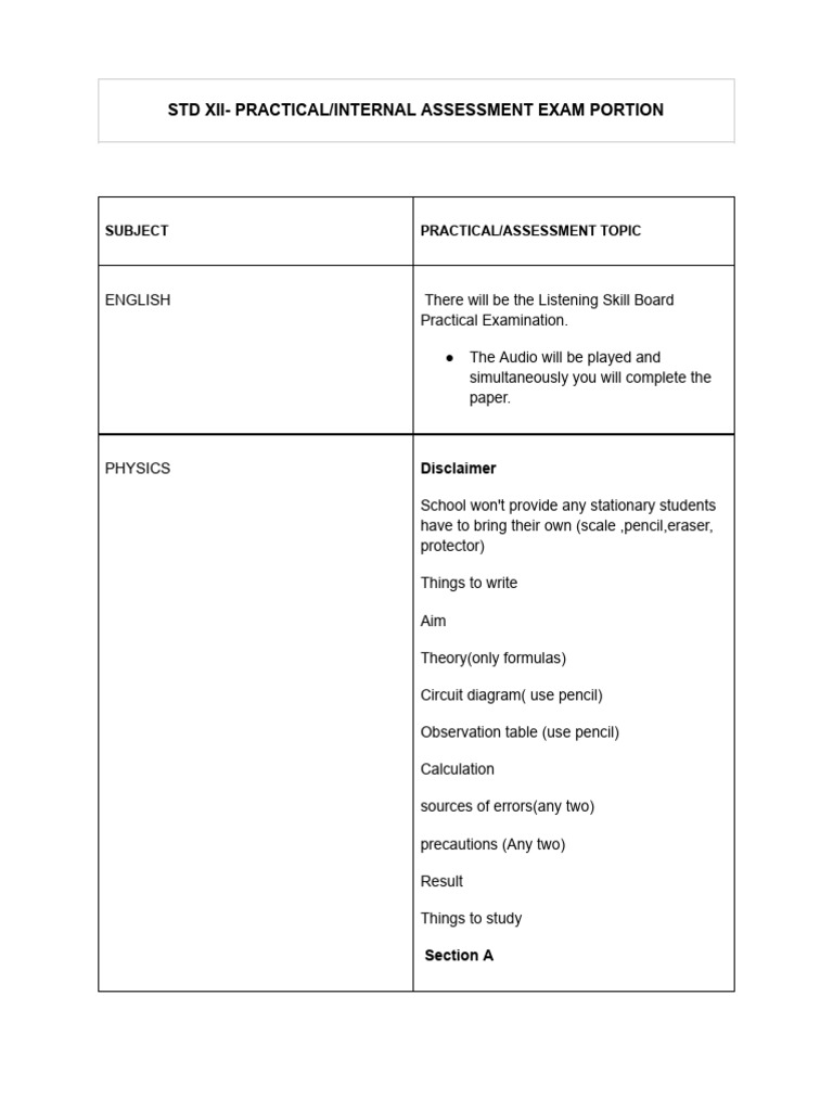 XII Practical Assessment Exam Guidelines | PDF | Integral | Function ...