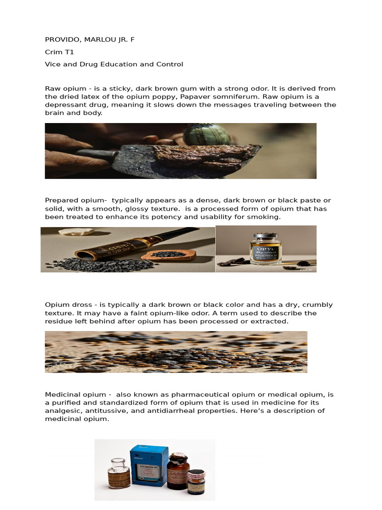 Understanding Different Forms of Opium | PDF