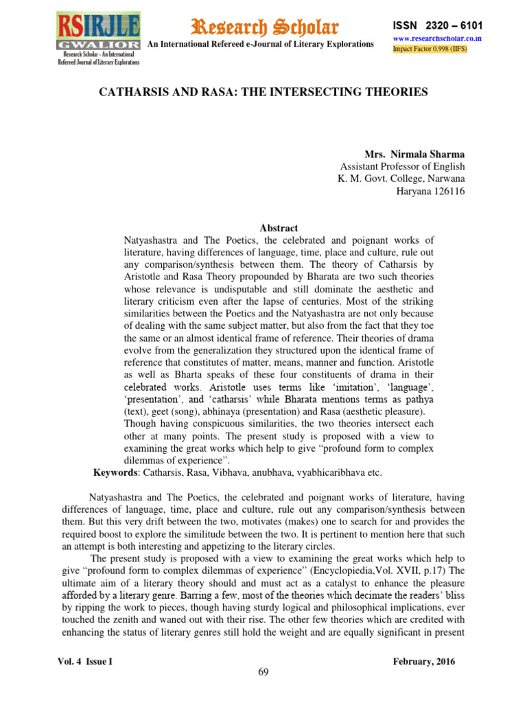 11 Mrs Nirmala Sharma | PDF | Poetics (Aristotle) | Emotions