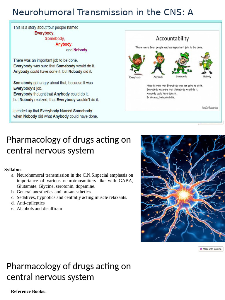 Neurohumoral Transmission in CNS Explained | PDF | Neurotransmitter ...