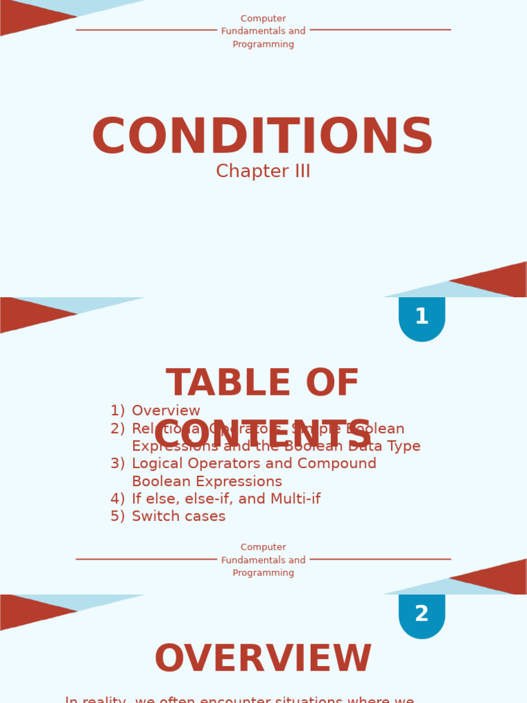 Chapter-III-Conditions-Student-Copy | PDF | Boolean Data Type | Logic
