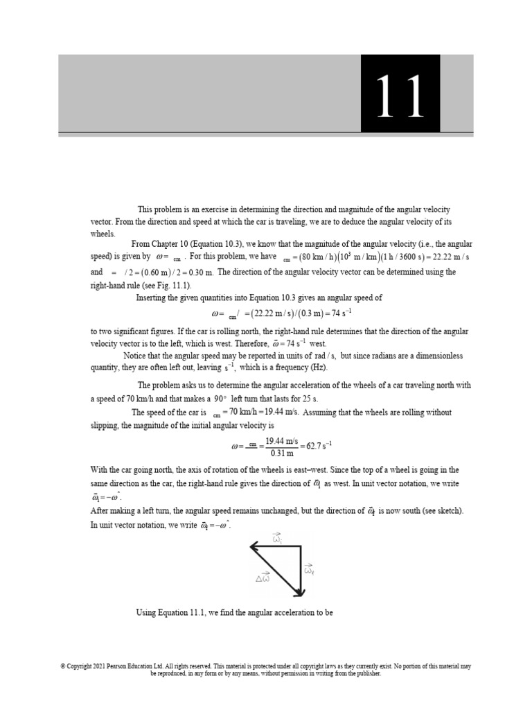 ch 11_total solutions | PDF | Angular Momentum | Rotation Around A Fixed Axis