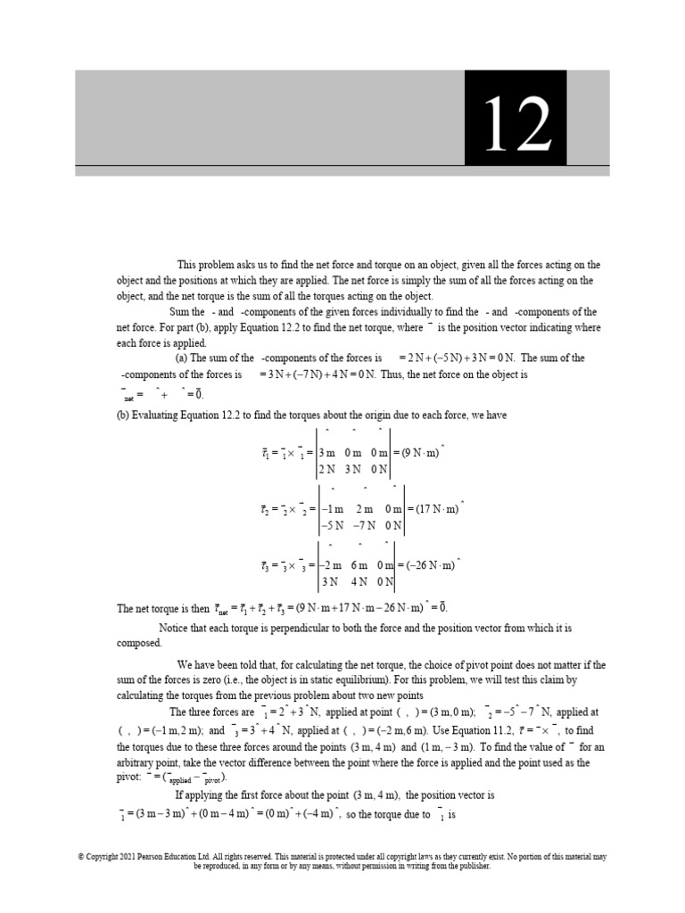 CH 12 - Total Solutions | PDF | Torque | Force