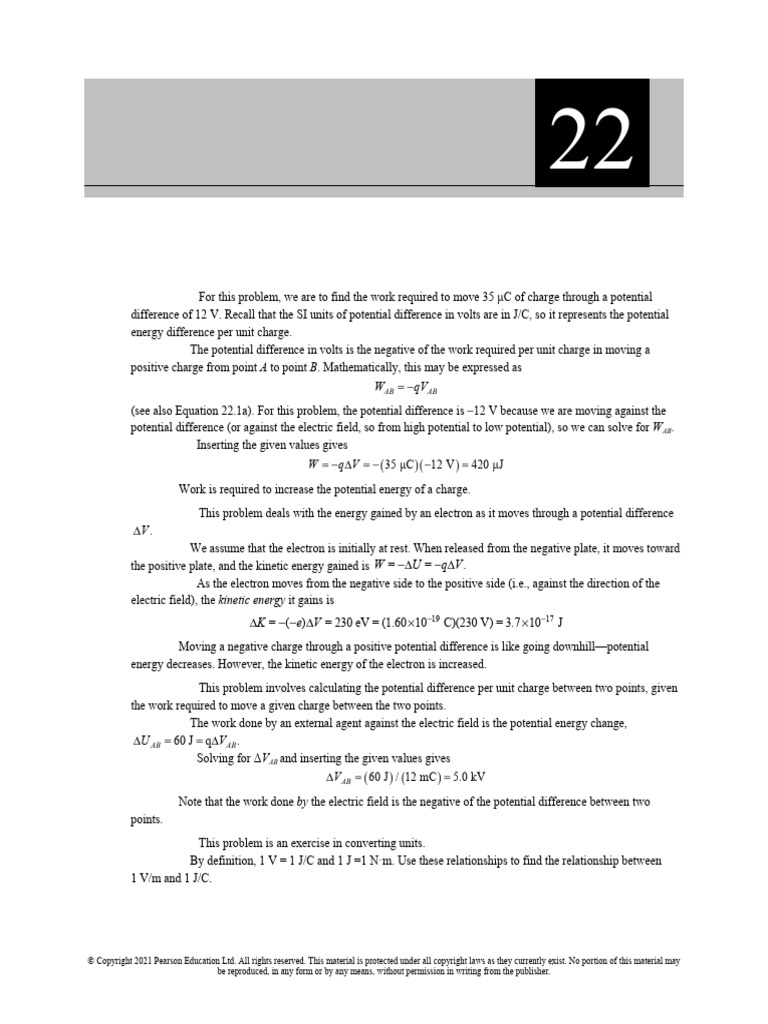 CH 22 - Total Solutions | PDF | Electric Field | Proton