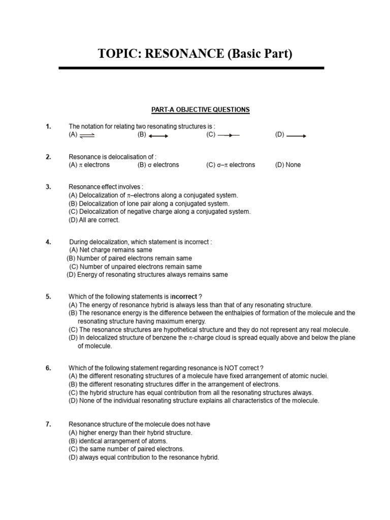 Understanding Resonance Concepts | PDF | Chemistry | Organic Chemistry