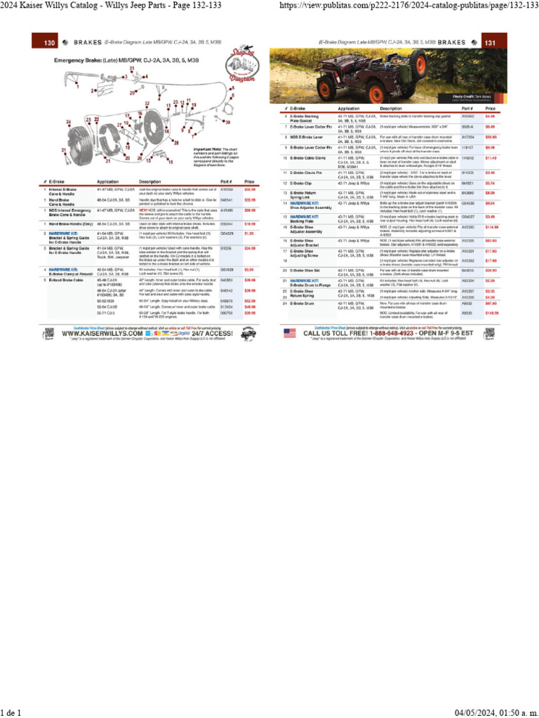 2024 Kaiser Willys Catalog - Willys Jeep Parts - Page 132-133 | PDF
