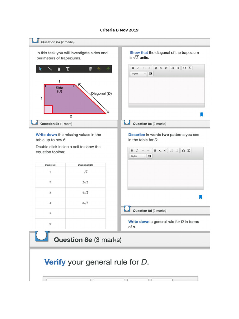 Criteria B Nov 2019 E-Assessment | PDF