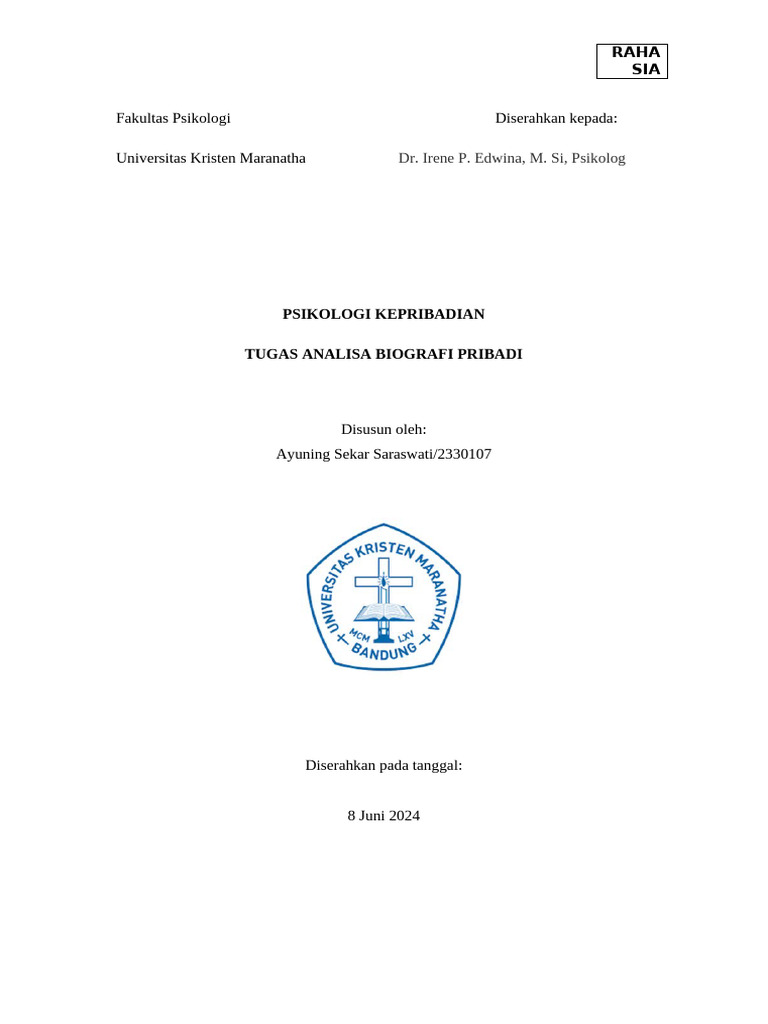 C_2330107_Ayuning Sekar S_Tugas Individu Analisa Biografi Pribadi | PDF