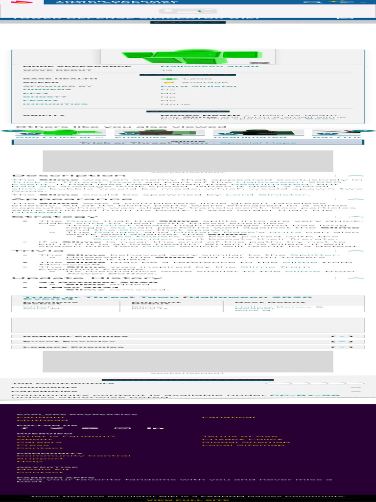 Slime Enemy Overview in TDS | PDF