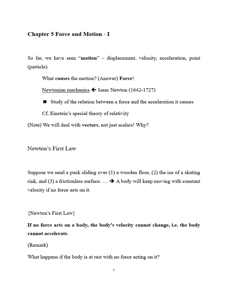 Chapter 5 Force and Motion - I | PDF | Force | Weight