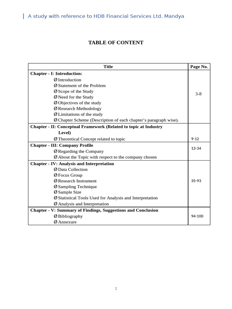 HDB Financial Services Analysis Report | PDF | Methodology | Financial ...