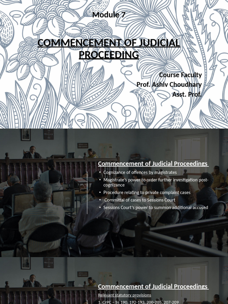 Module 7 Judicial Proceeding Commencement | PDF | Magistrate | Complaint