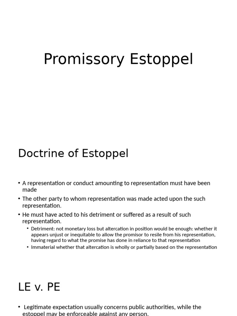 Understanding Promissory Estoppel Principles | PDF | Estoppel | Public Law