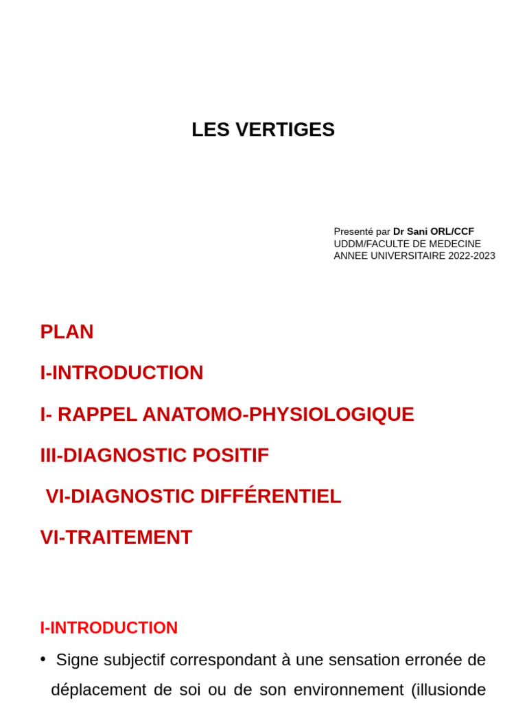 Vertige itératif : Diagnostic et traitement | PDF | vertige | Maladies ...