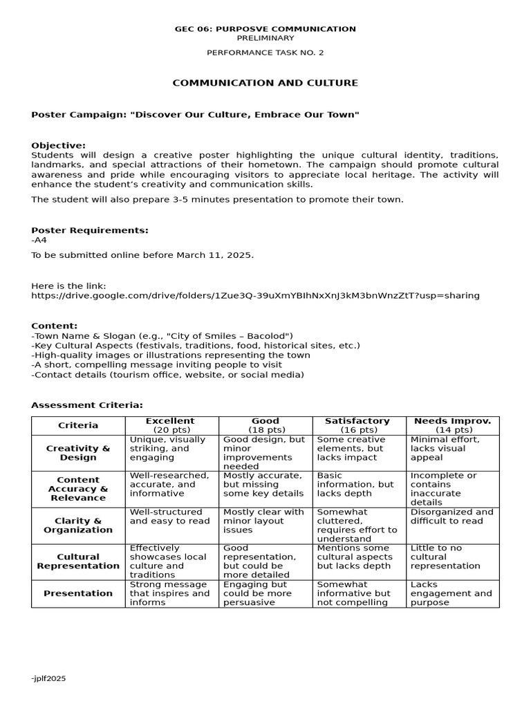 GEC 06 Prelim 2nd Performance Task | PDF | Cognition | Communication