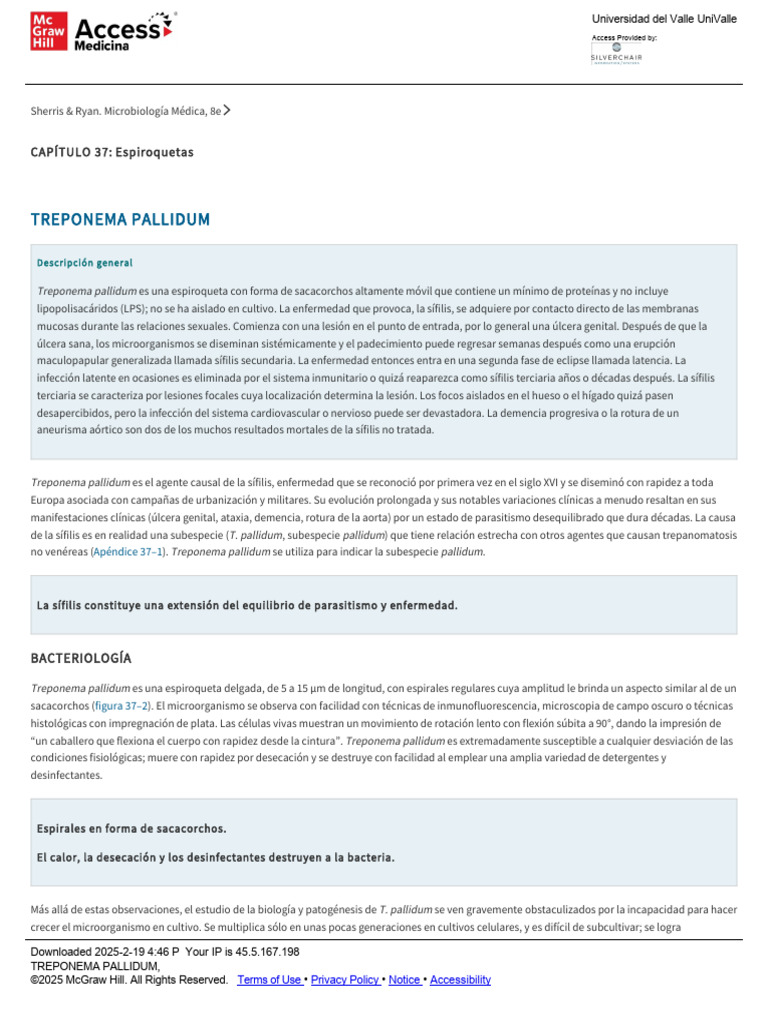 Treponema pallidum y la sífilis | PDF | Enfermedades y trastornos ...