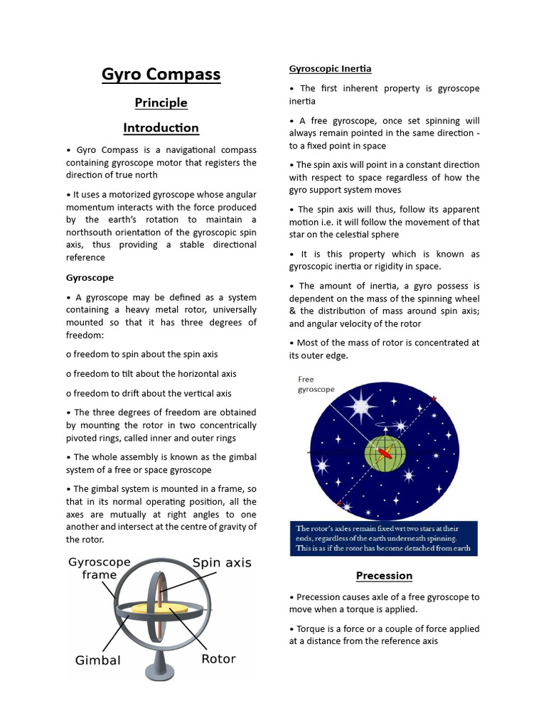 Understanding Gyro Compass Mechanics | PDF | Gyroscope | Rotation
