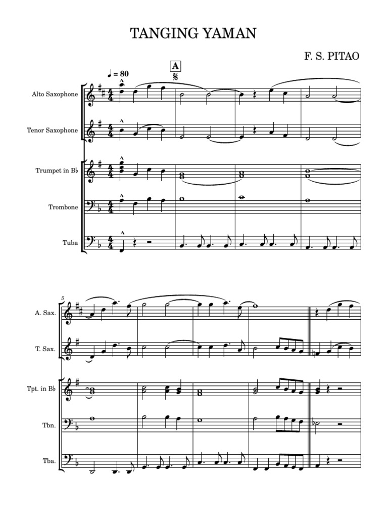 TANGING-YAMAN-Score_and_Parts_201 | PDF | Saxophone | Elementary Organology