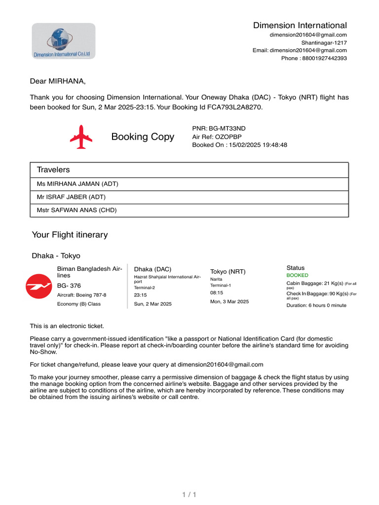 Flight Booking Confirmation for Safwan | PDF | Aviation | Transport