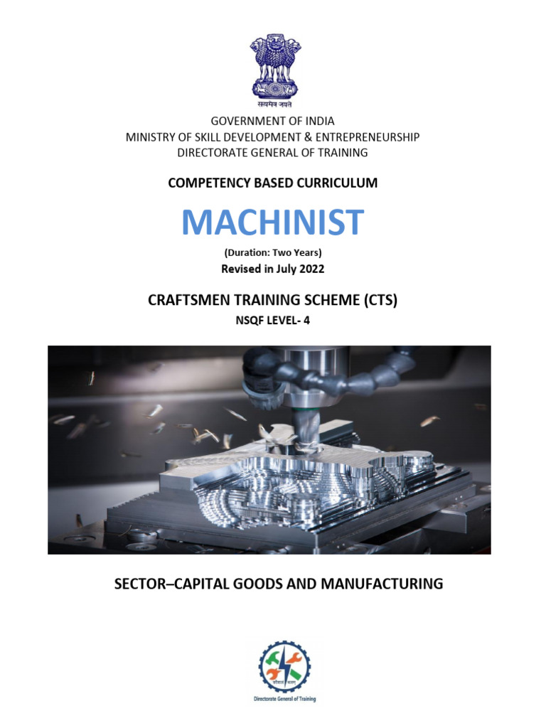 NSQF Level 4 Machinist Curriculum Guide | PDF | Machining | Grinding ...