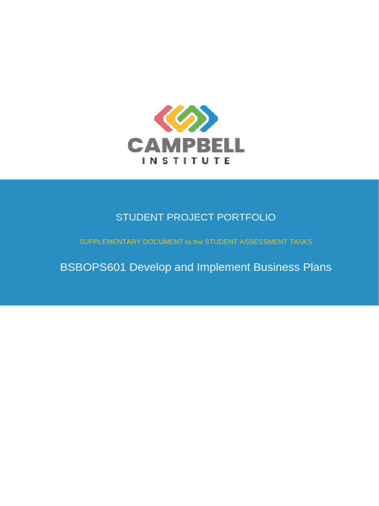 BSBOPS601 (Student) Project Portfolio_v1.1 Oct 2024 | PDF | Marketing ...