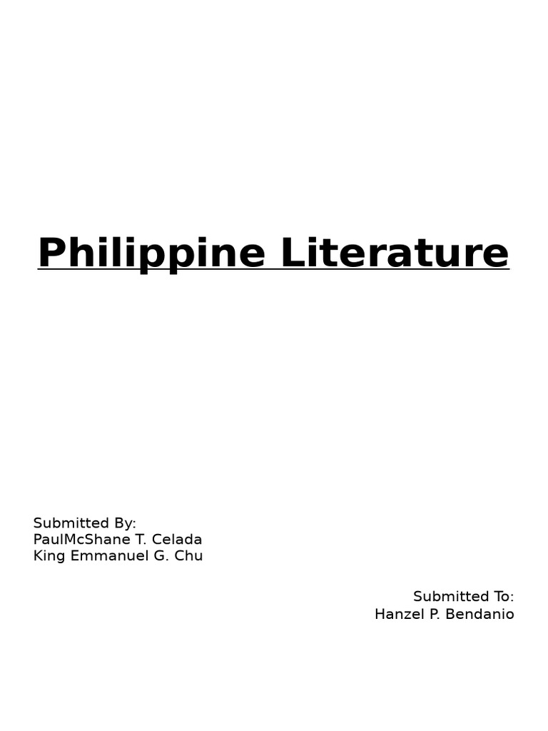 Philippine Literature Title Page | PDF