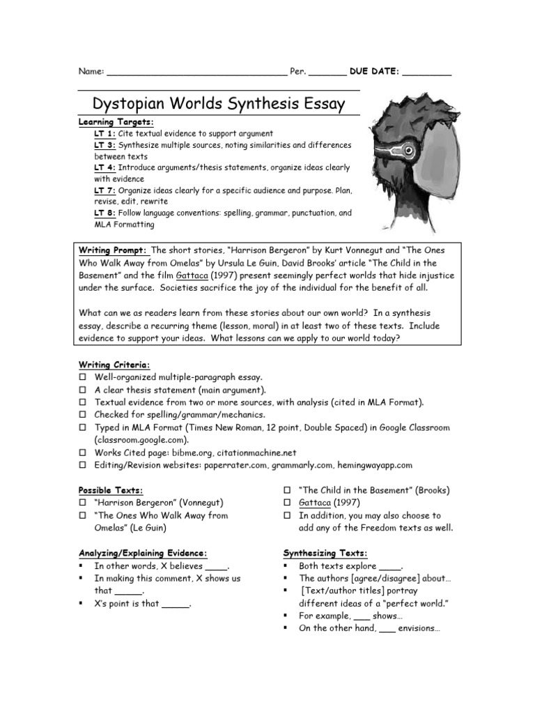 dystopian-worlds-synthesis-essay-criteria | PDF | Essays | Writing
