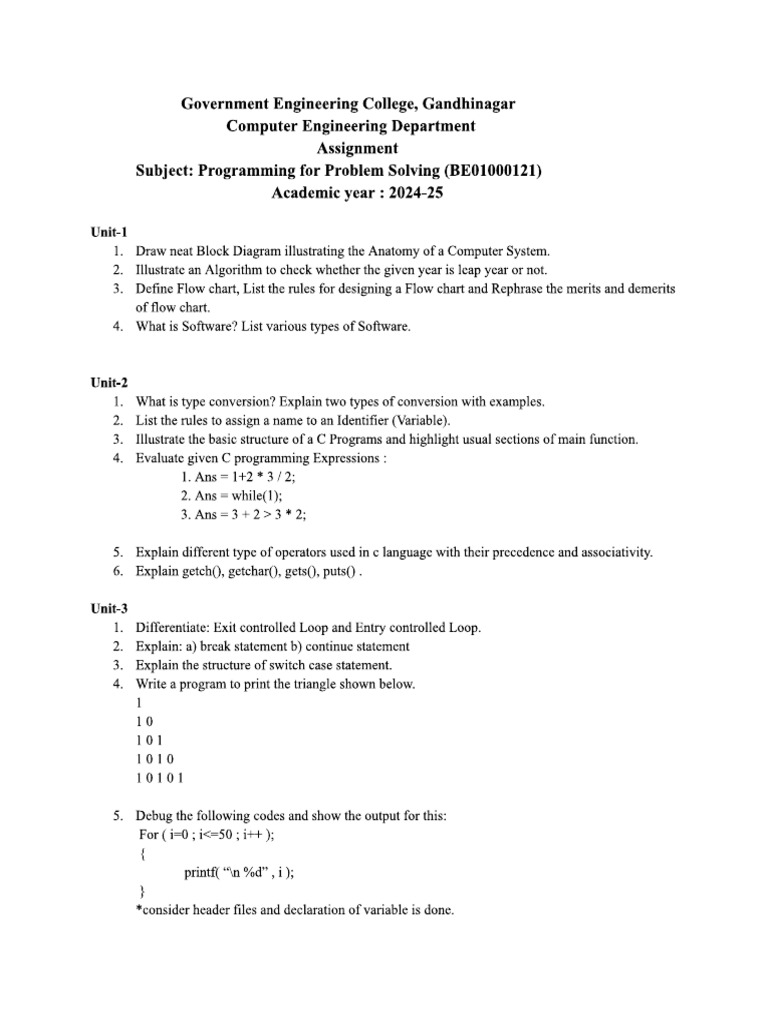 PPS Assignment 2025 | PDF