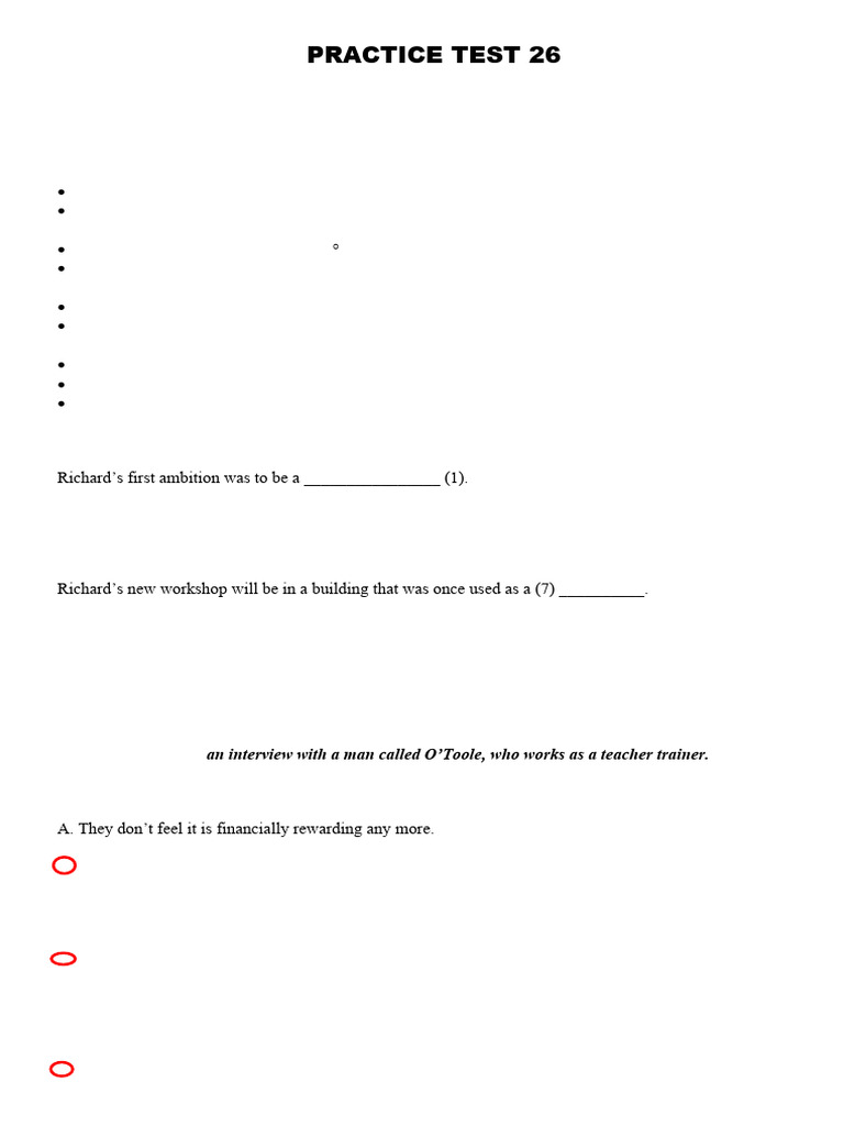 Practice Test 26 - Key | PDF | Groundwater | Paper