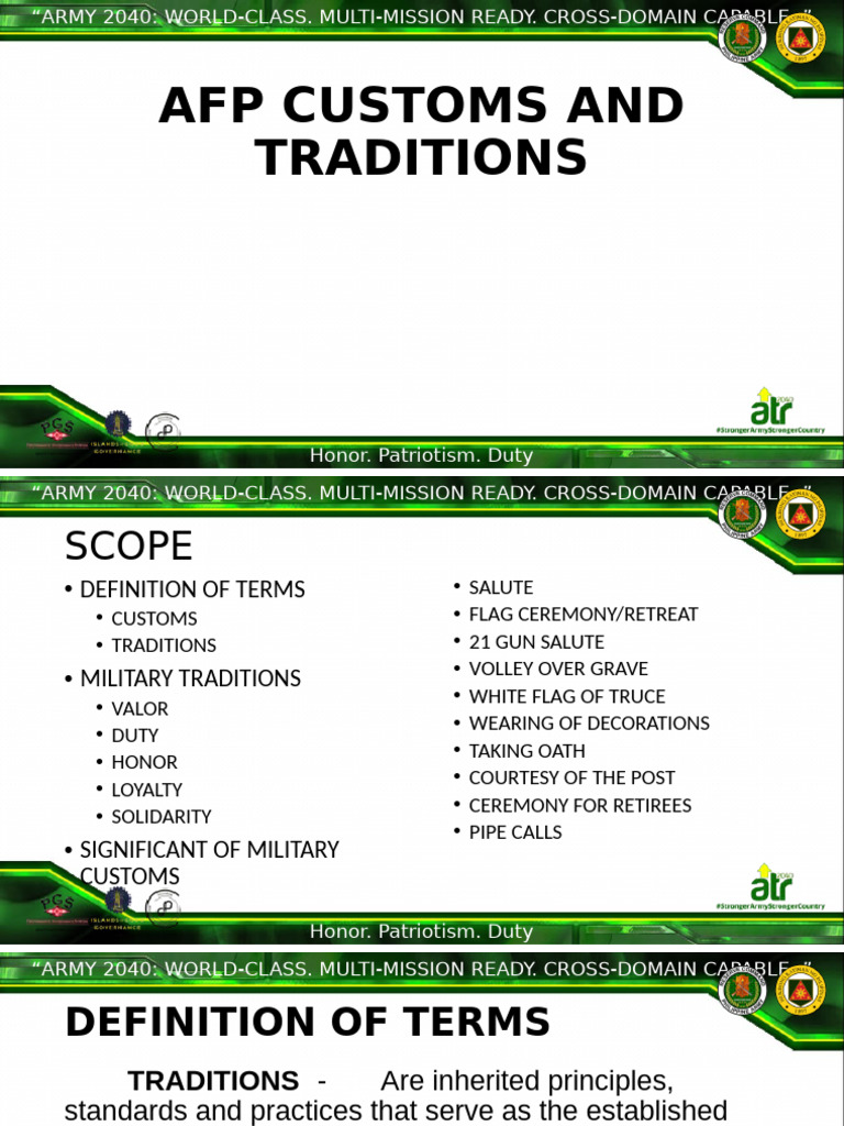 Army 2040: Customs and Traditions Guide | PDF | Non Commissioned ...