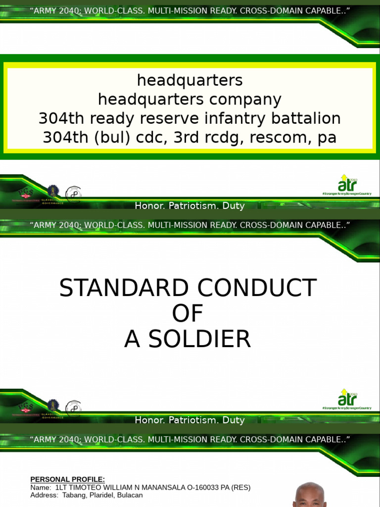 Army 2040: Soldier Conduct Standards | PDF | Disciplines