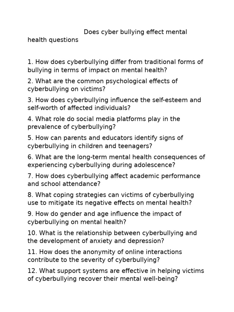 Cyberbullying's Impact on Mental Health | PDF