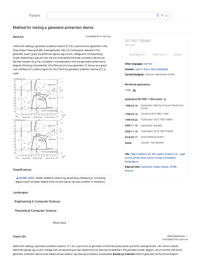 Generator Protection Device Testing Method | PDF | Electric Generator ...