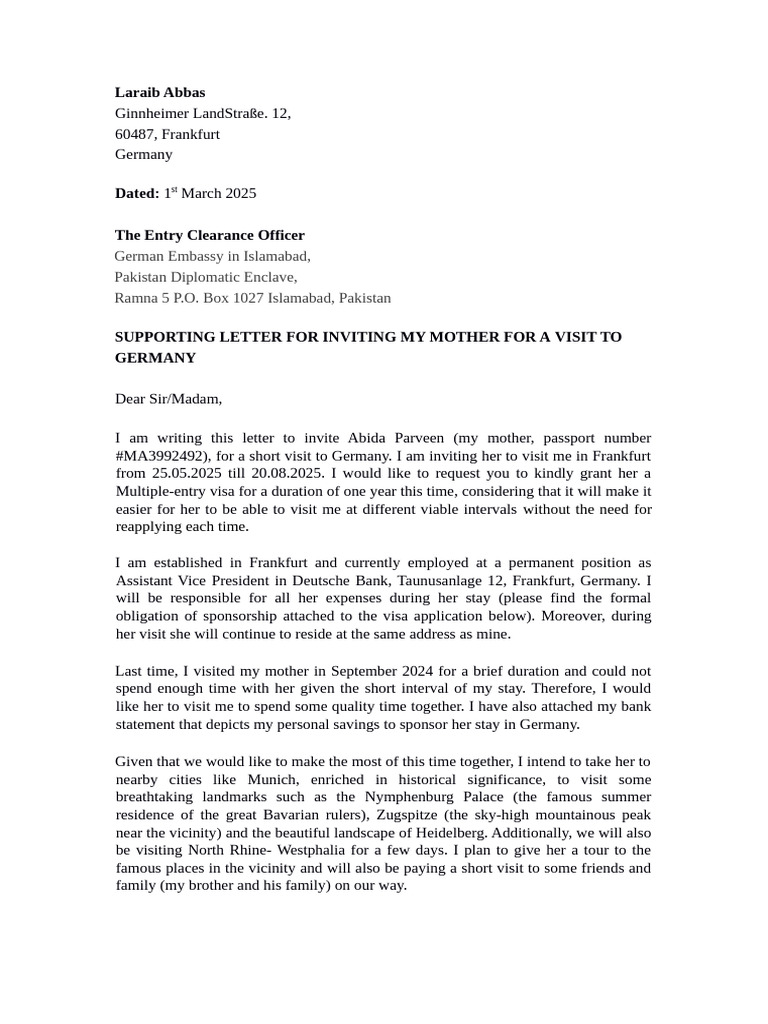 Invitation Letter for UAE Visa | PDF | Travel Visa | Immigration