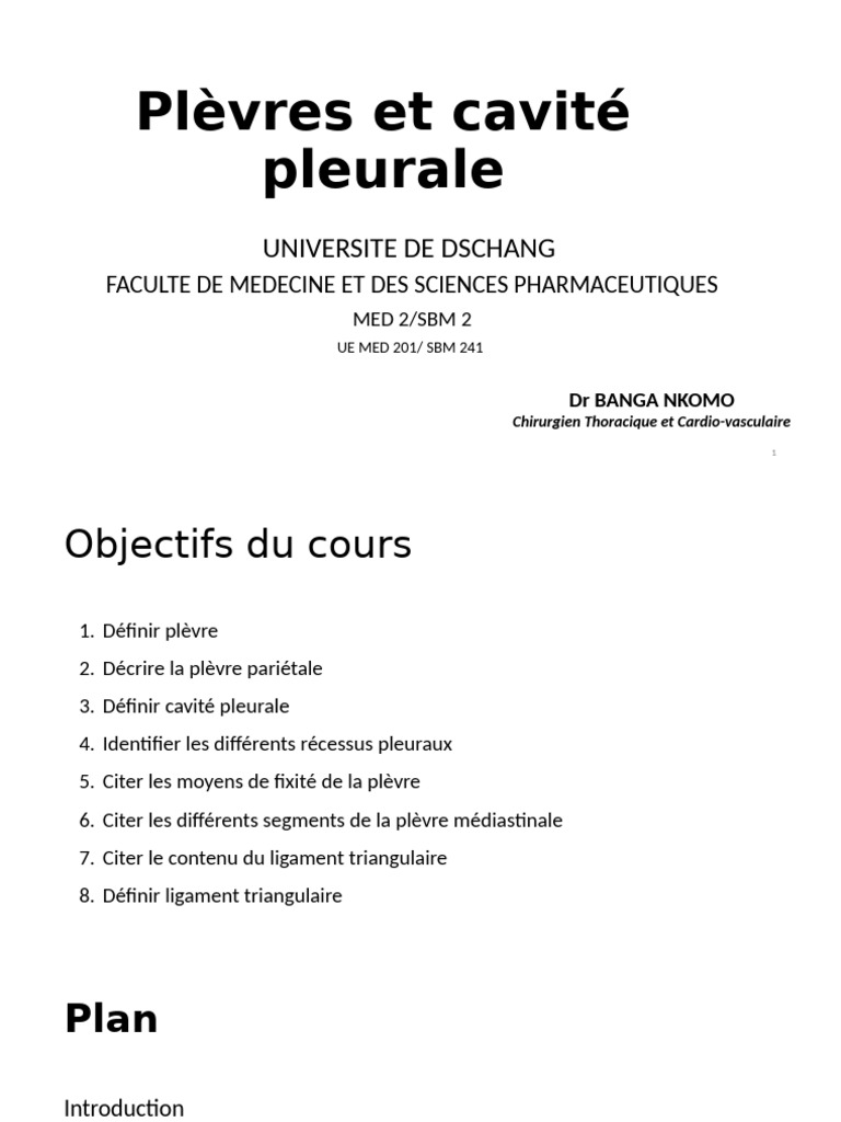6c-Plèvres et cavité pleurale_MED 2_SBM 2 | PDF | Thorax