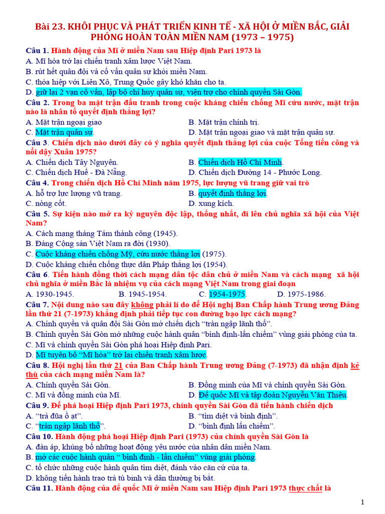 Đáp án 23-26 | PDF