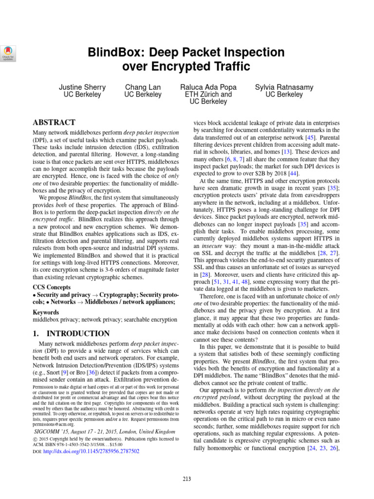 Deep Packet Inspection Over Encrypted Network | PDF | Encryption ...