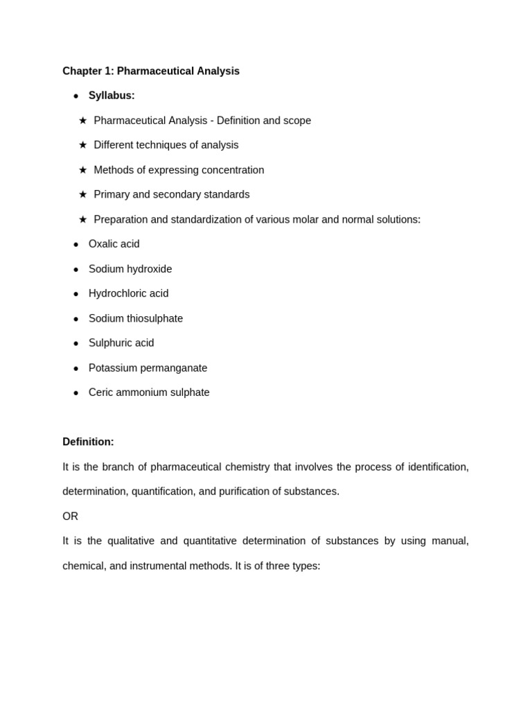 Pharmaceutical Analysis Techniques Overview | PDF | Concentration ...