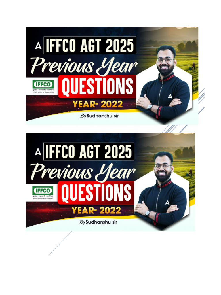 Iffco Agt Pyp 2022 Prelims For Sudhanshu Omar Yt Class | PDF | Insects | Soil